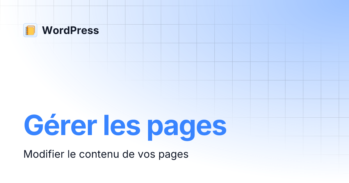 Gérer les pages | WordPress